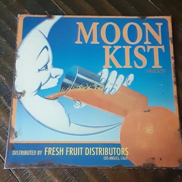 Wall Decor | 193s To 1950s Moonkist Brand Metal Vintage Sign | Poshmark